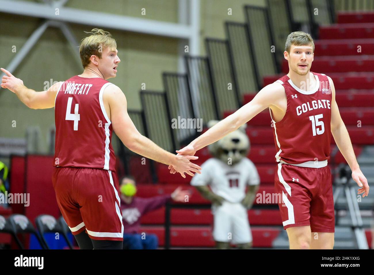 January 31, 2022: Colgate Raiders guard Ryan Moffatt (4) and guard ...
