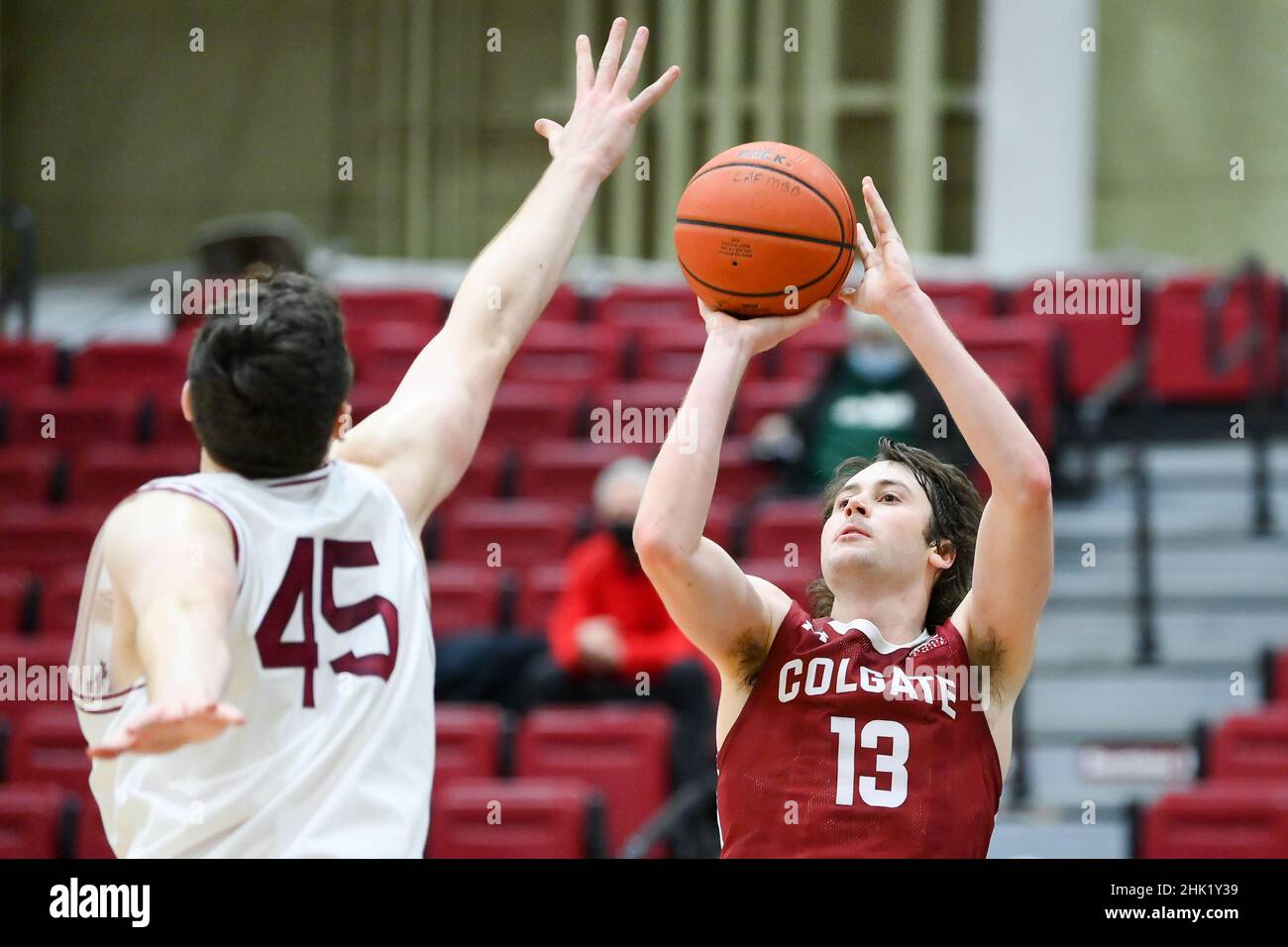 January 31, 2022: Colgate Raiders guard Jack Ferguson (13) shoots the ...