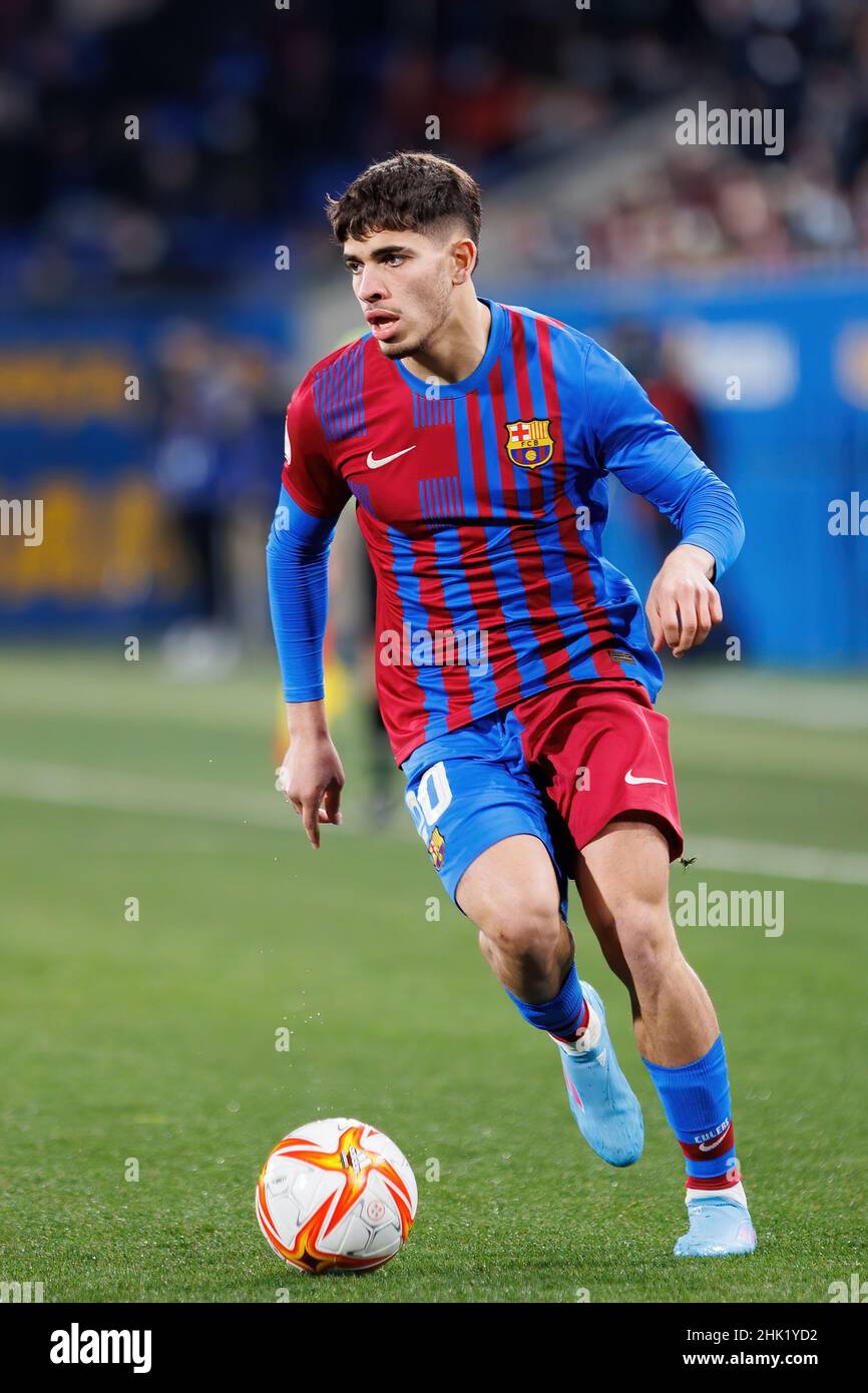BARCELONA - JAN 29: Ez Abde in action during the Primera RFEF match ...