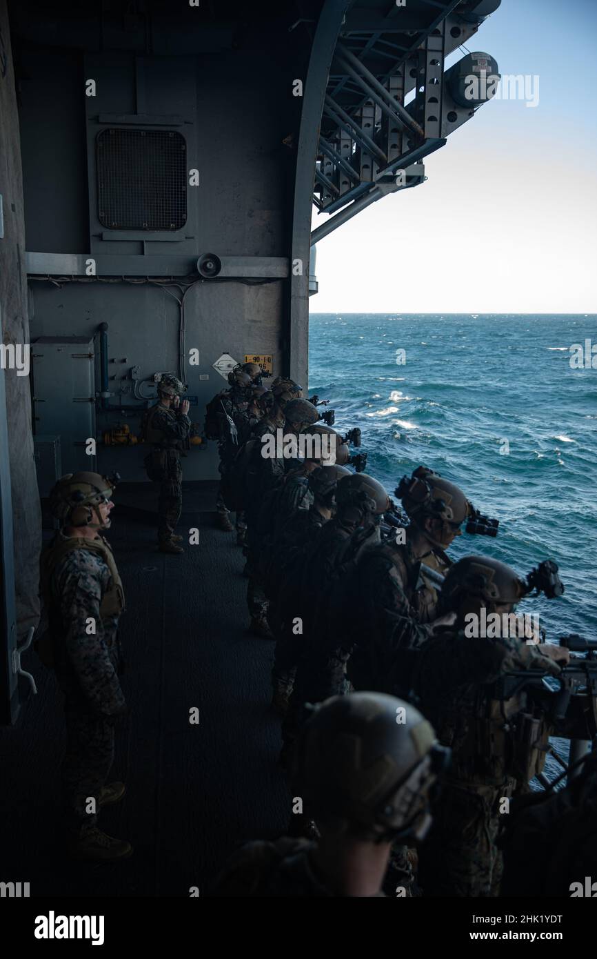 U.S. Marines with the Ground Combat Element, 22nd Marine Expeditionary ...