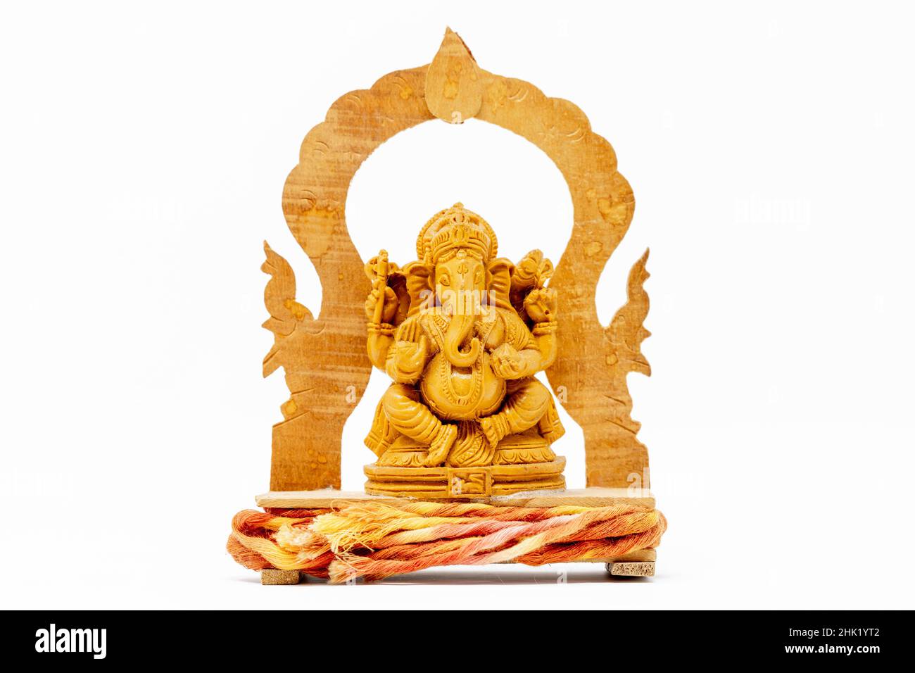 Close up wooden statue of Lord Ganesha on white isolated Stock Photo ...