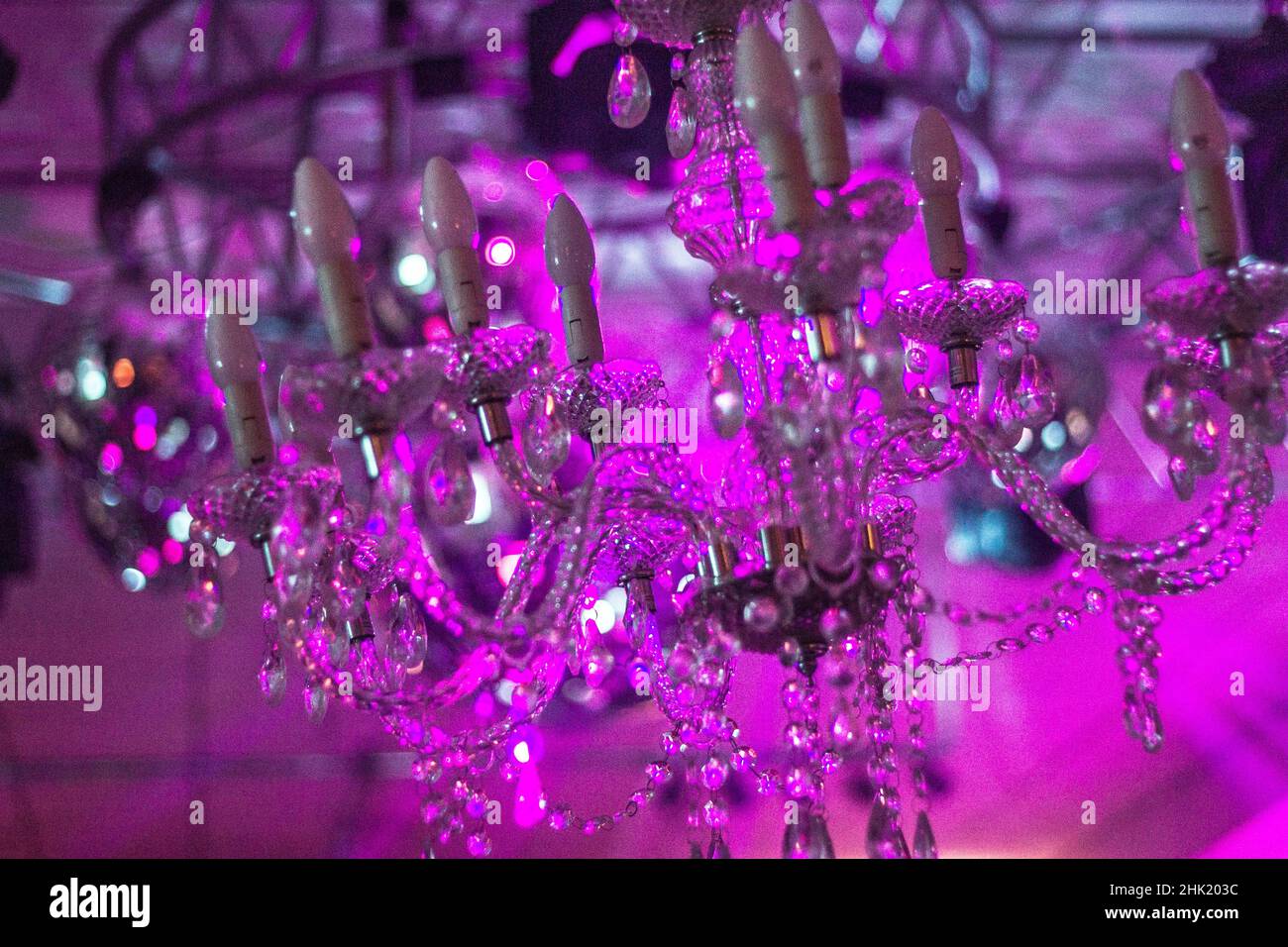 Ceiling under pink light Stock Photo - Alamy