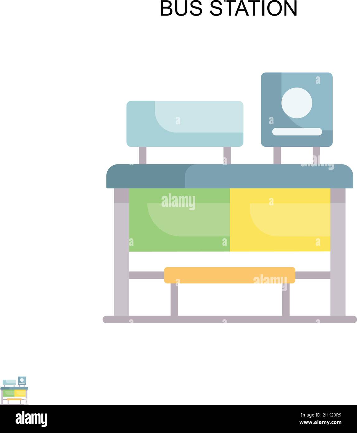 Bus station Simple vector icon. Illustration symbol design template for ...