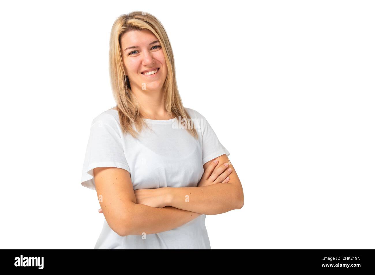 Portrait of a young woman success in business confidence isolated on ...