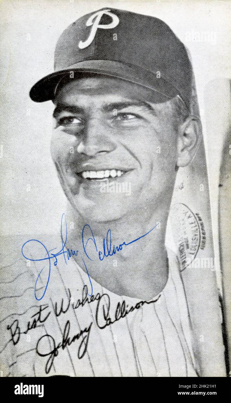 1960s era Exhibit baseball card depicting Johnny Callison with the ...