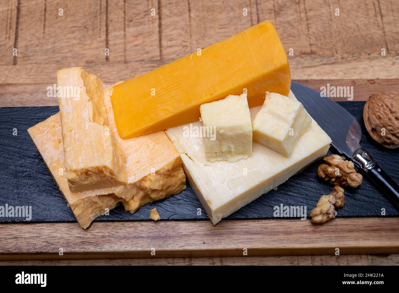 British cheeses collection, Scottish coloured and English matured ...