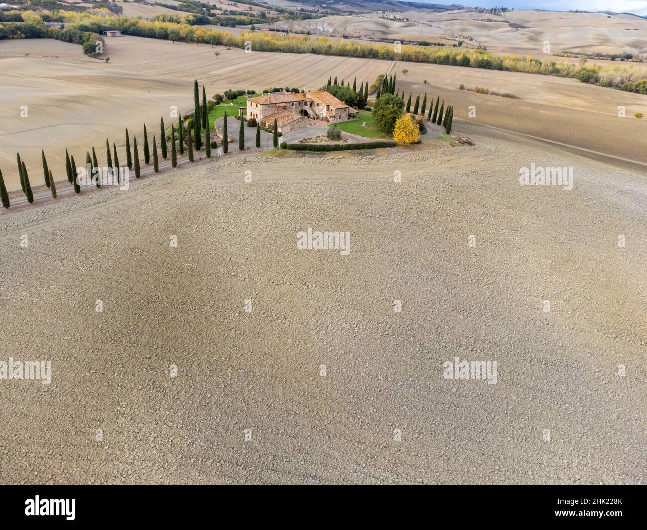 Aerial view on hills of Val d'Orcia, Tuscany, Italy. Tuscan landscape ...