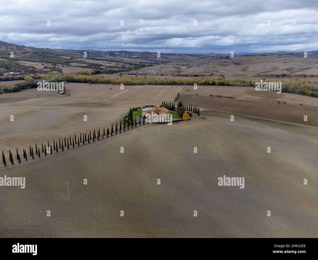 Aerial view on hills of Val d'Orcia, Tuscany, Italy. Tuscan landscape ...