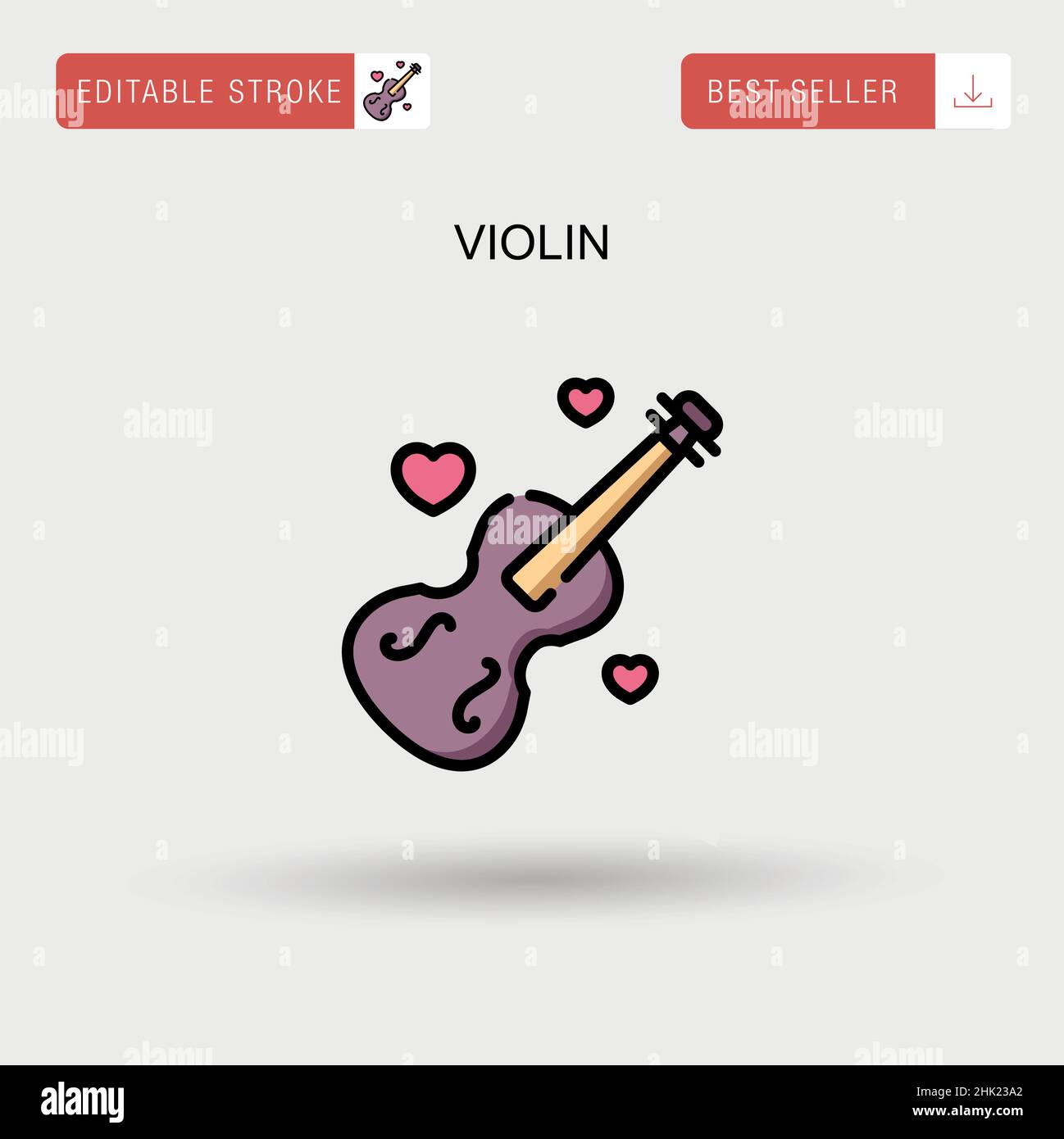 Violin Simple vector icon Stock Vector Image & Art - Alamy