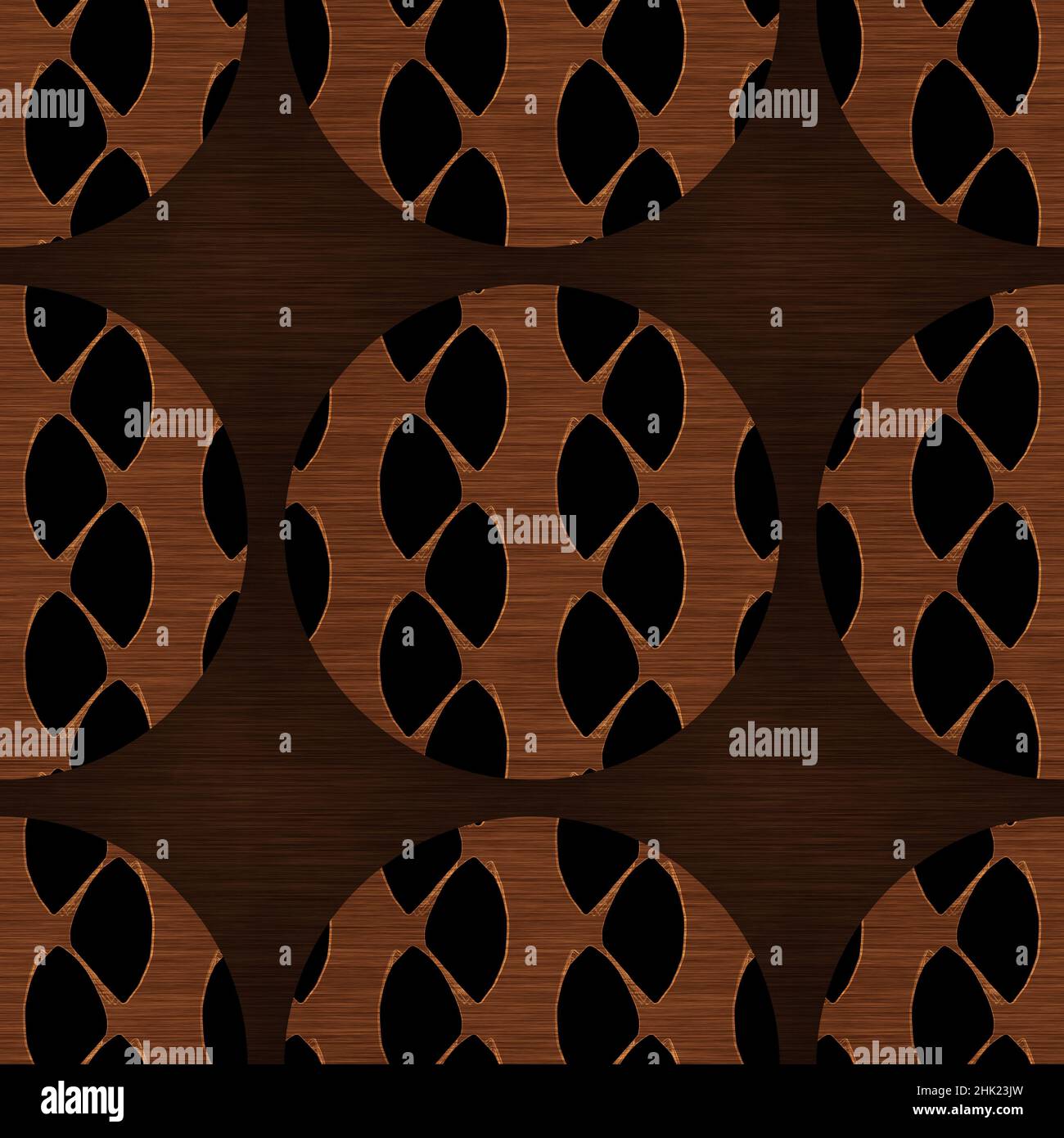Brown wood effect decorative inlay texture. Seamless engraved oriental ...