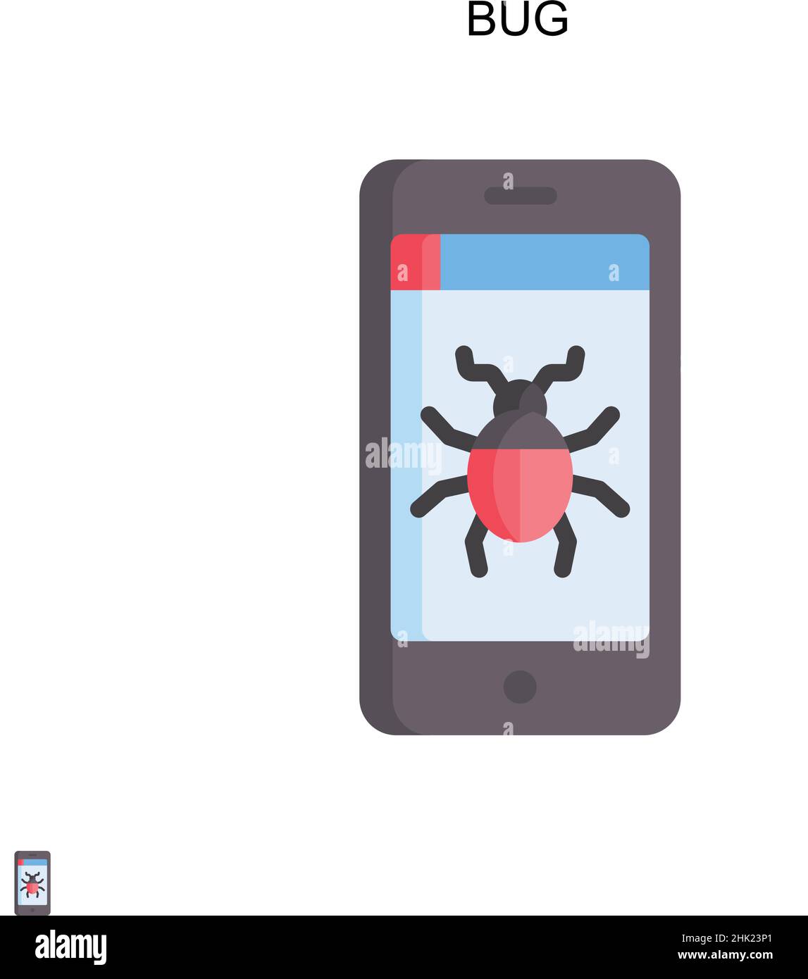 Bug Simple vector icon. Illustration symbol design template for web ...