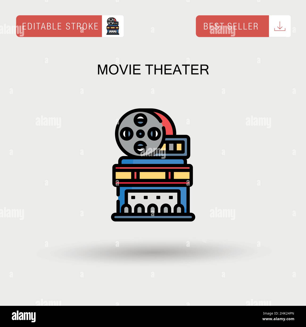 Movie theater Simple vector icon Stock Vector Image & Art - Alamy