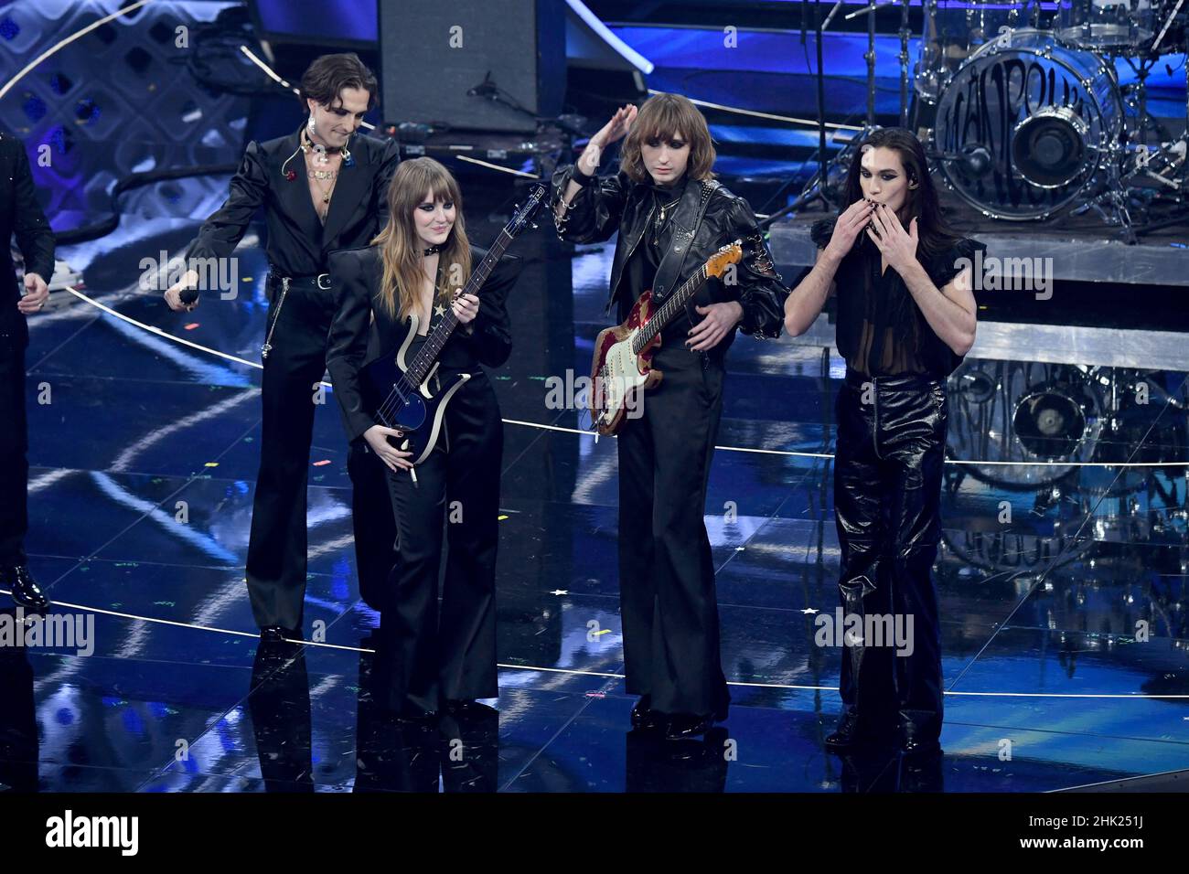 Sanremo, 72nd Italian Song Festival, First Evening. The Maneskin and ...