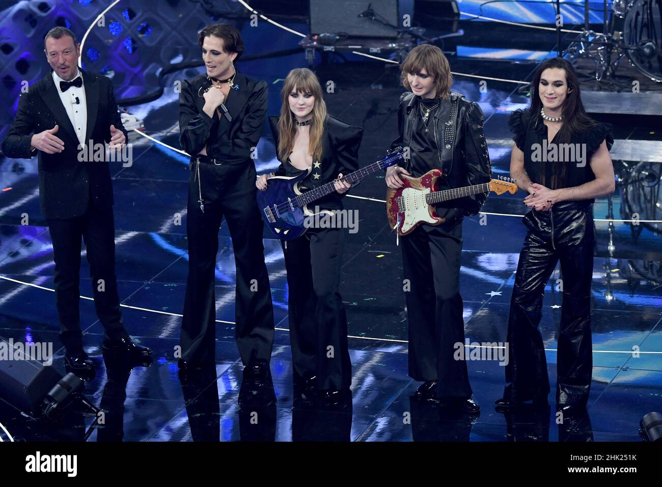 Sanremo, 72nd Italian Song Festival, First Evening. The Maneskin and ...