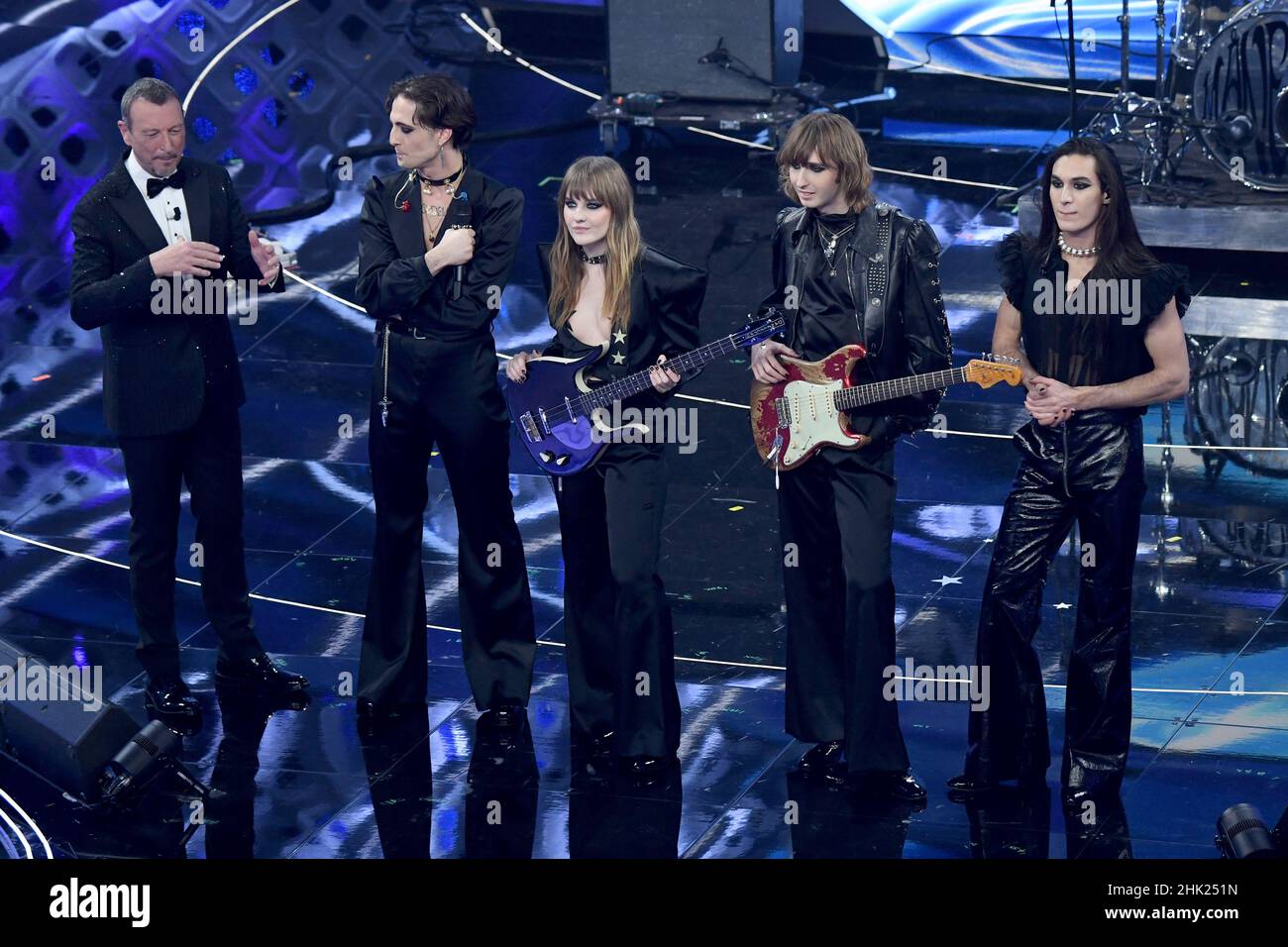 Sanremo, 72nd Italian Song Festival, First Evening. The Maneskin and ...
