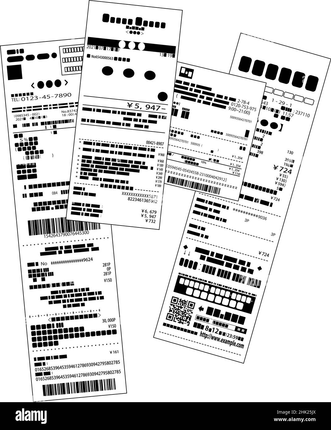 This is a illustration of Bunch of accumulated receipt Stock Vector ...