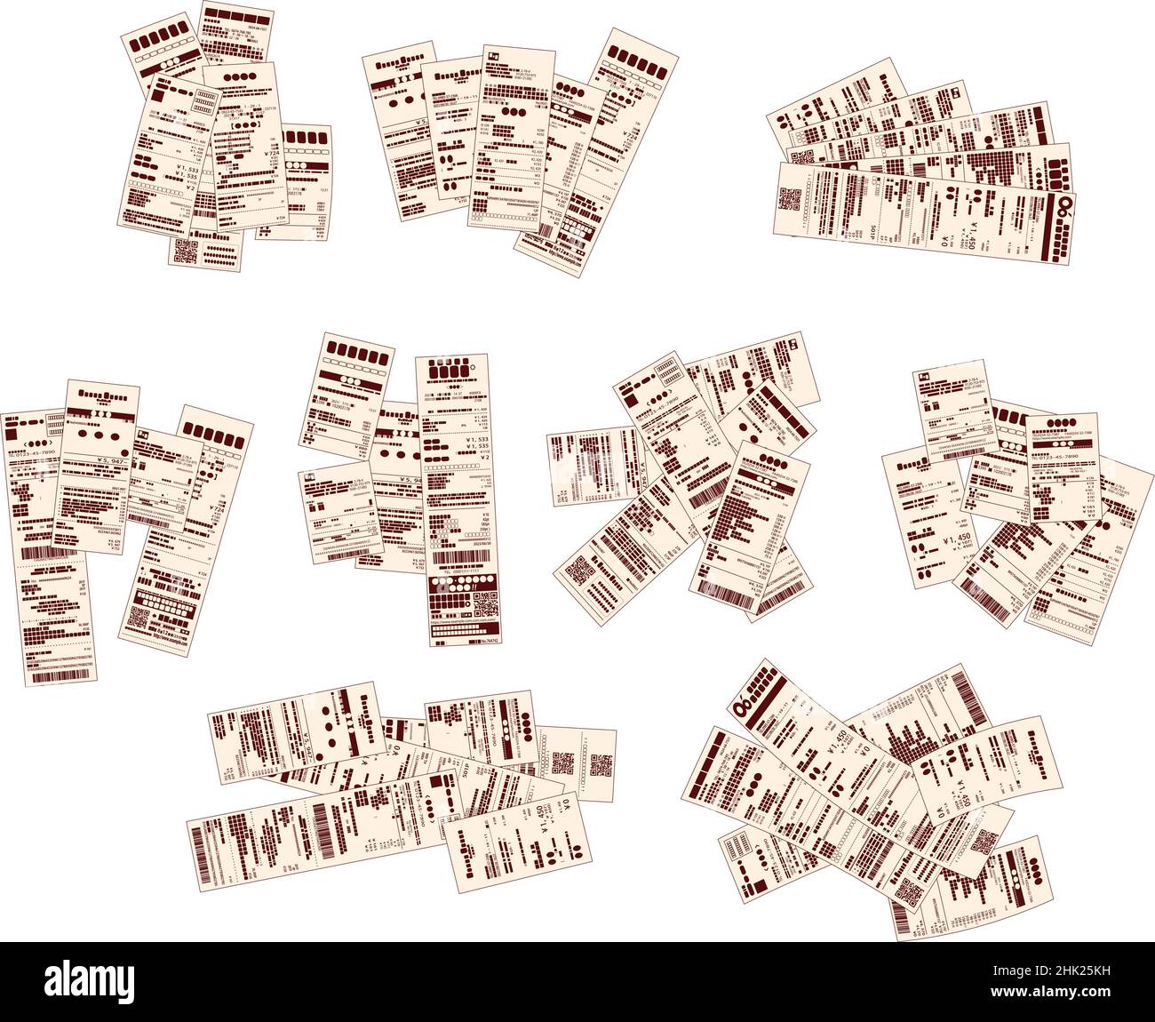 This is a illustration of Bunch of accumulated receipt Stock Vector ...