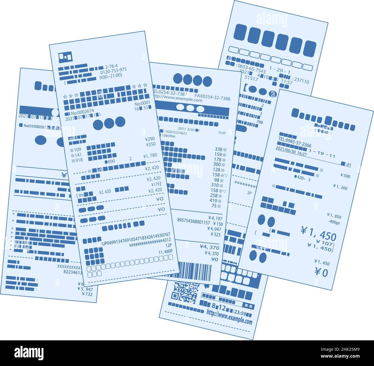This is a illustration of Bunch of accumulated receipt Stock Vector ...