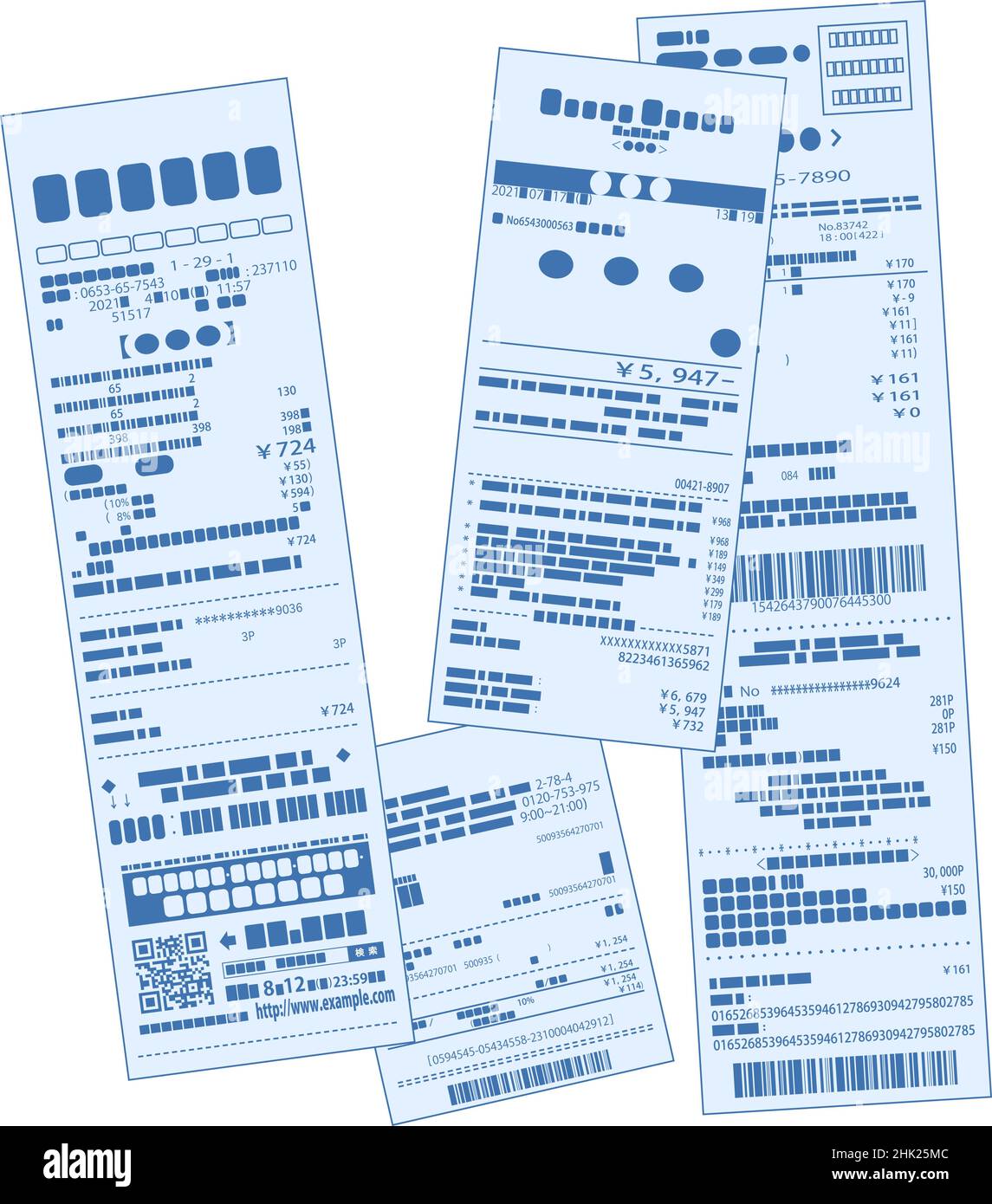 Receipts pile Stock Vector Images - Alamy