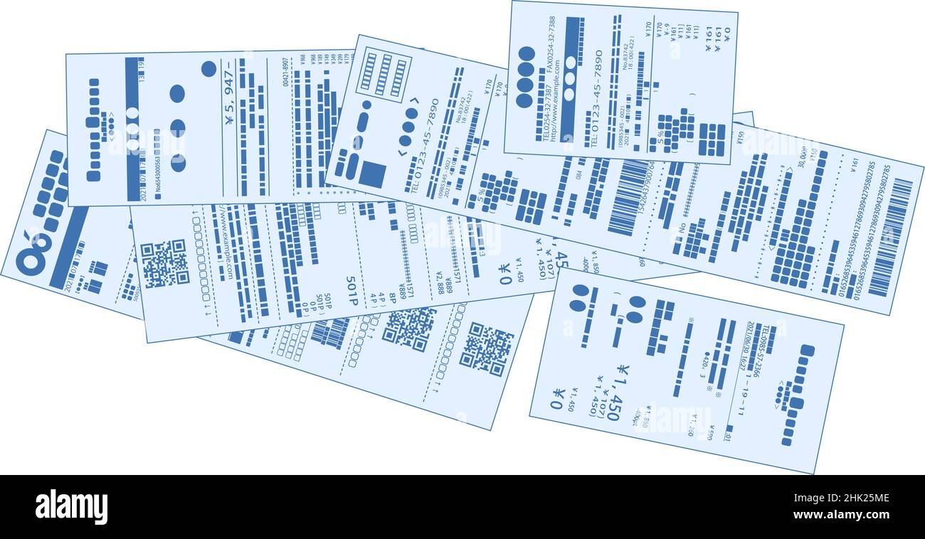 This is a illustration of Bunch of accumulated receipt Stock Vector ...
