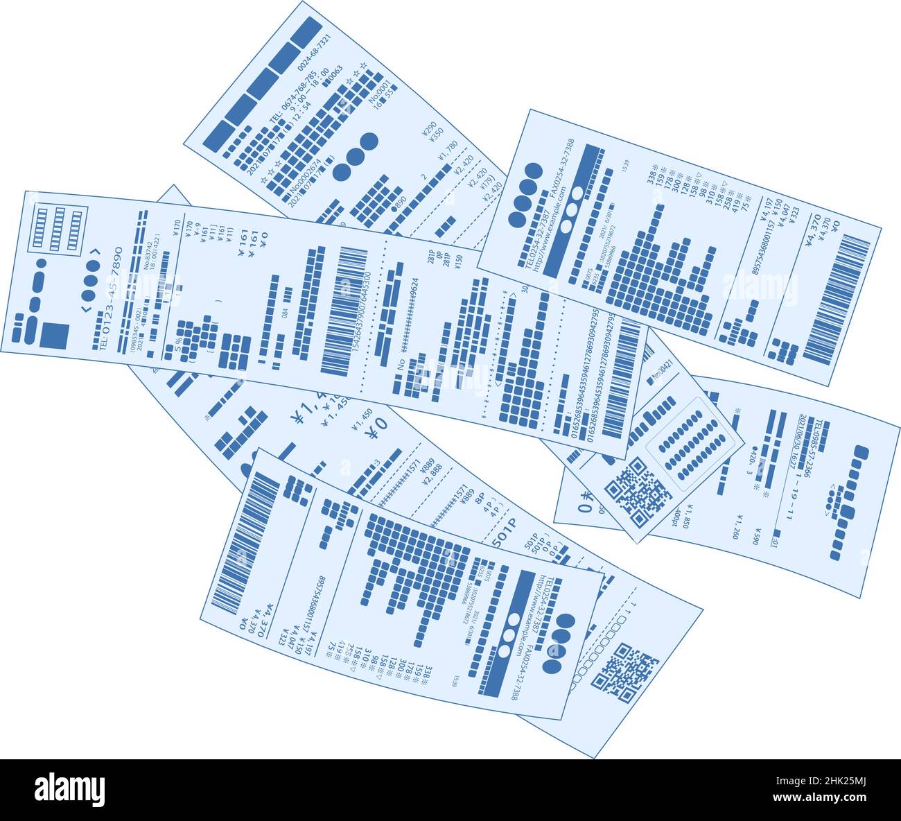 Receipts pile Stock Vector Images - Alamy