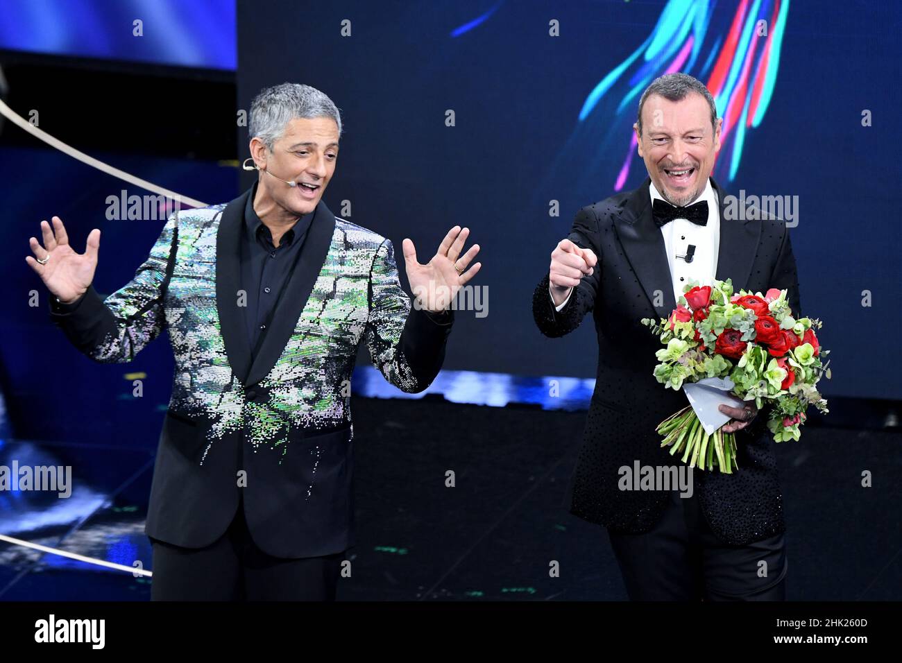 Sanremo, 72nd Italian Song Festival, First Evening. The Presenters. In ...