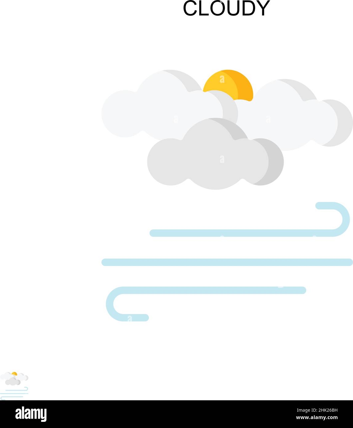 Cloudy Simple vector icon. Illustration symbol design template for web ...