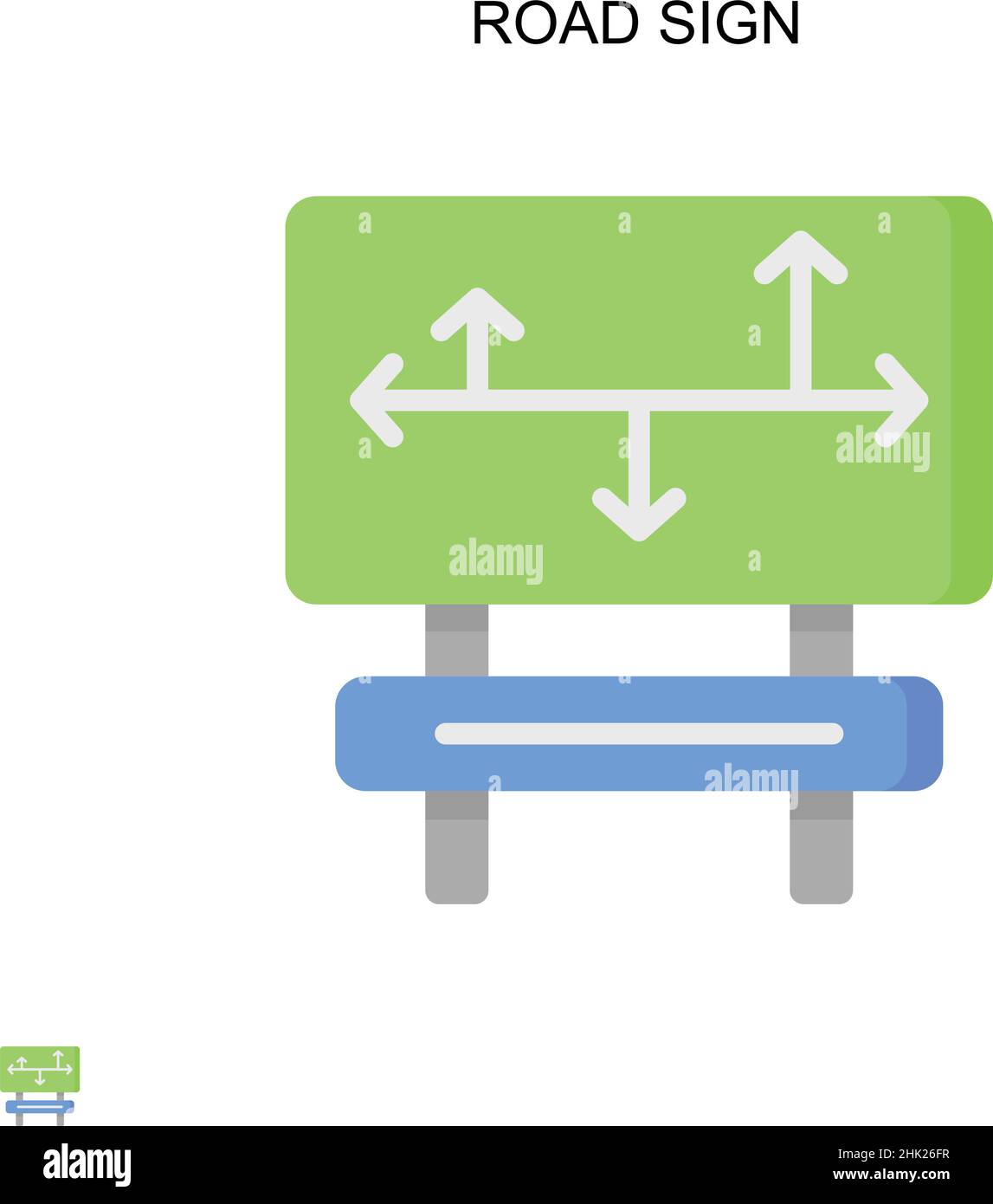 Road sign Simple vector icon. Illustration symbol design template for ...