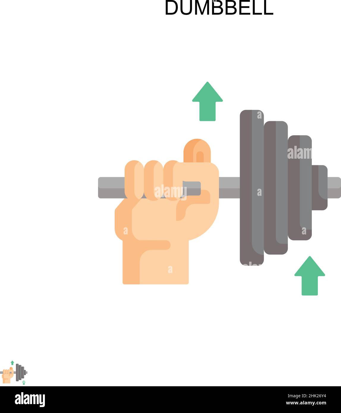 Dumbbell Simple vector icon. Illustration symbol design template for ...