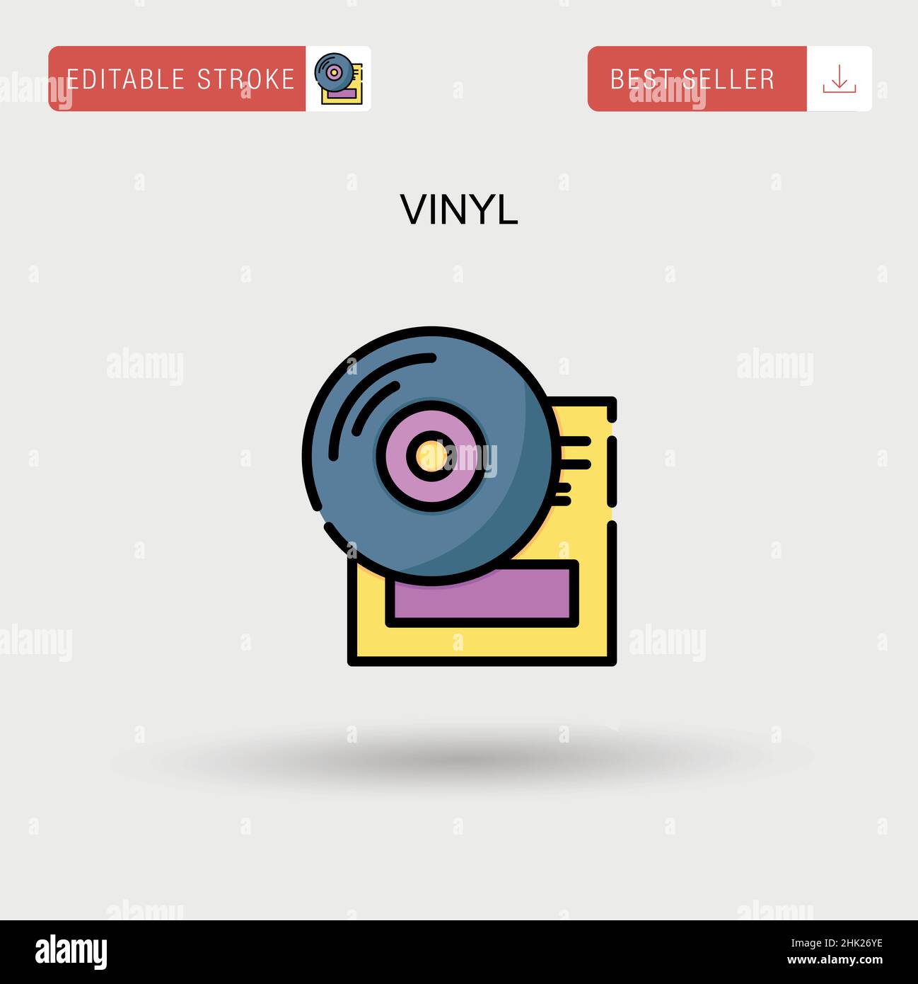 Vinyl Simple vector icon Stock Vector Image & Art - Alamy
