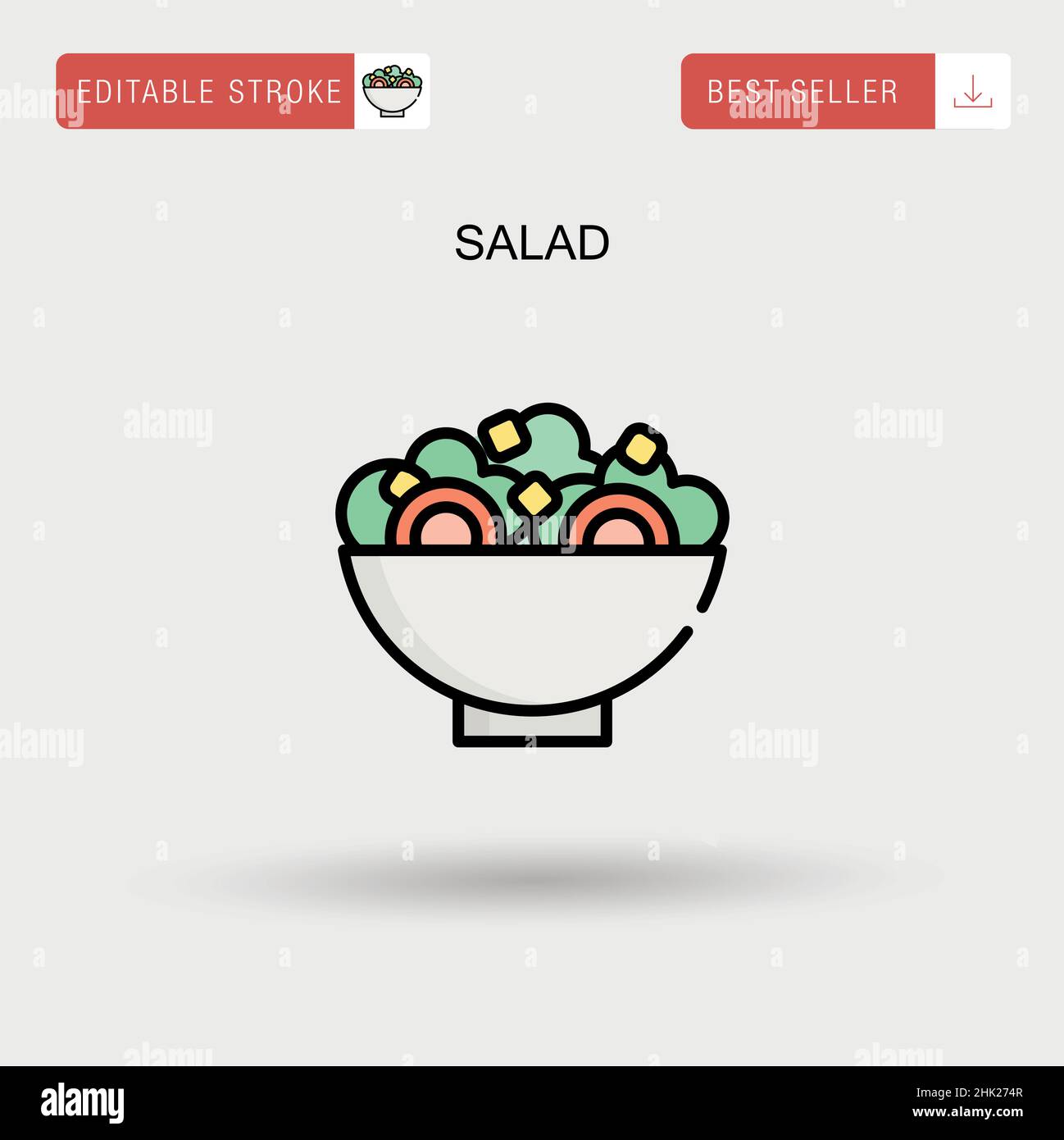 Salad Simple vector icon Stock Vector Image & Art - Alamy