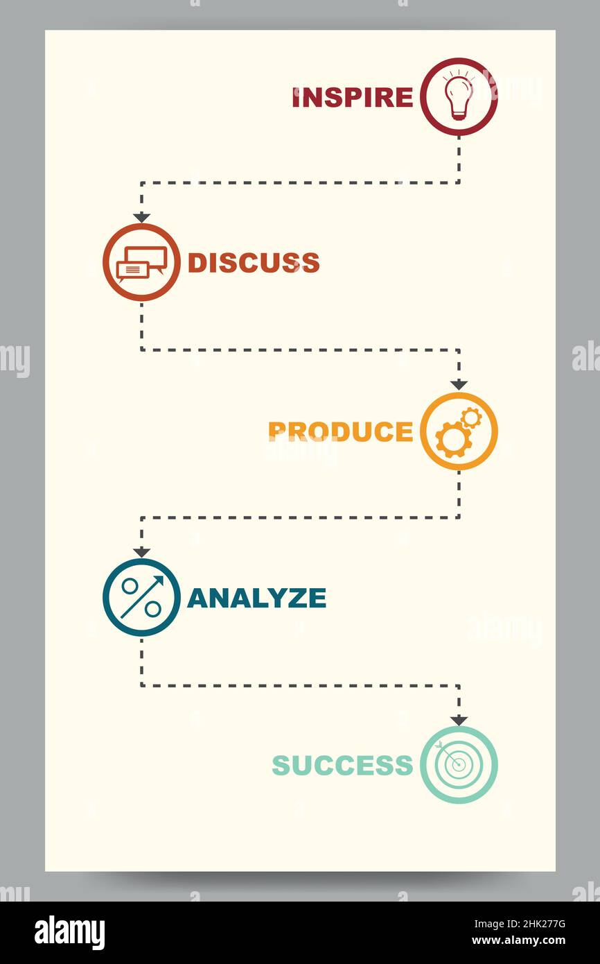 Vertical vector marketing infographic template with 5 options. Startup ...