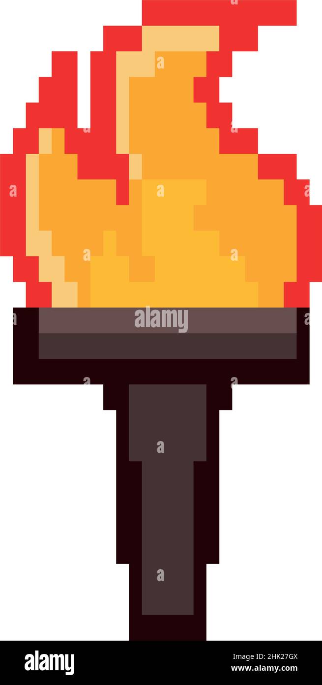 torchlight flame pixel Stock Vector Image & Art - Alamy