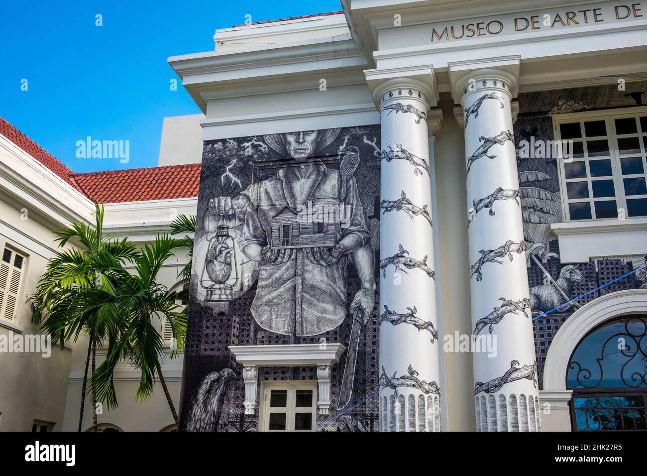 Detail of murals on the wall of the Museo de Arte de Puerto Rico Stock ...