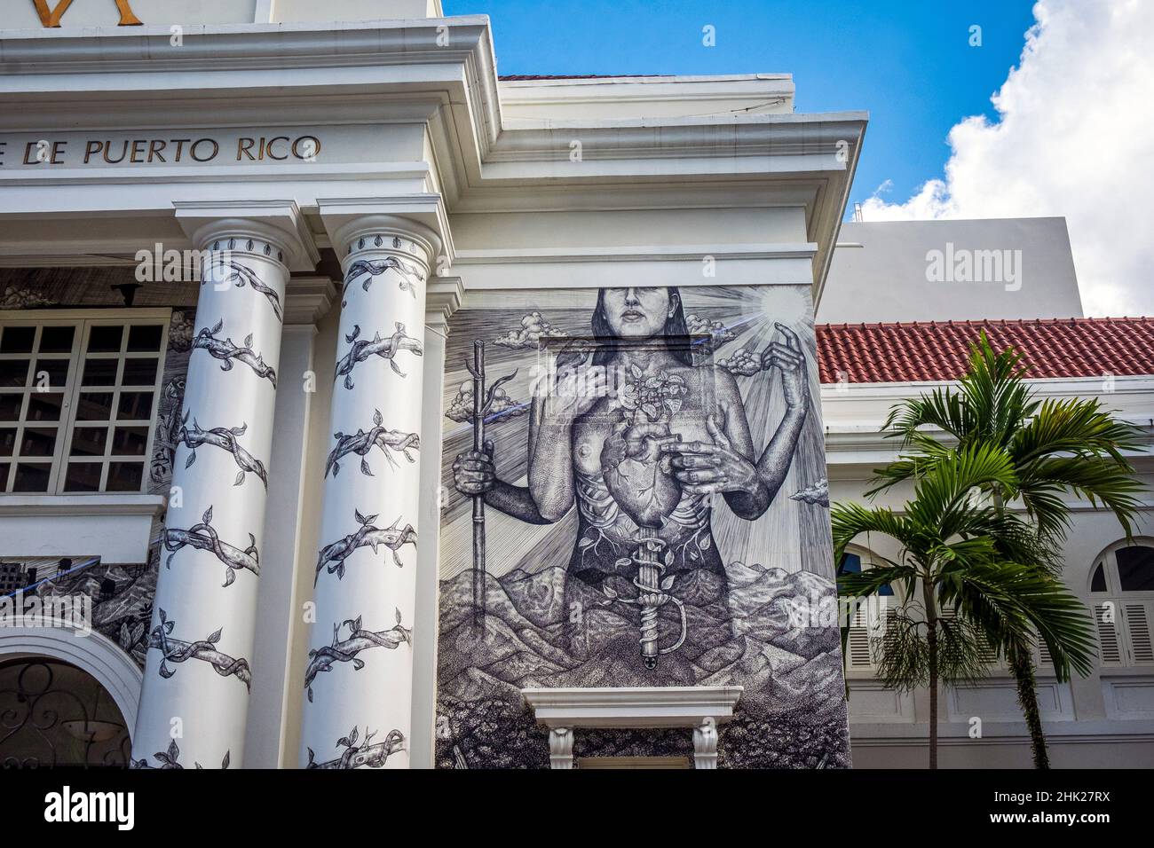 Detail of murals on the wall of the Museo de Arte de Puerto Rico Stock ...
