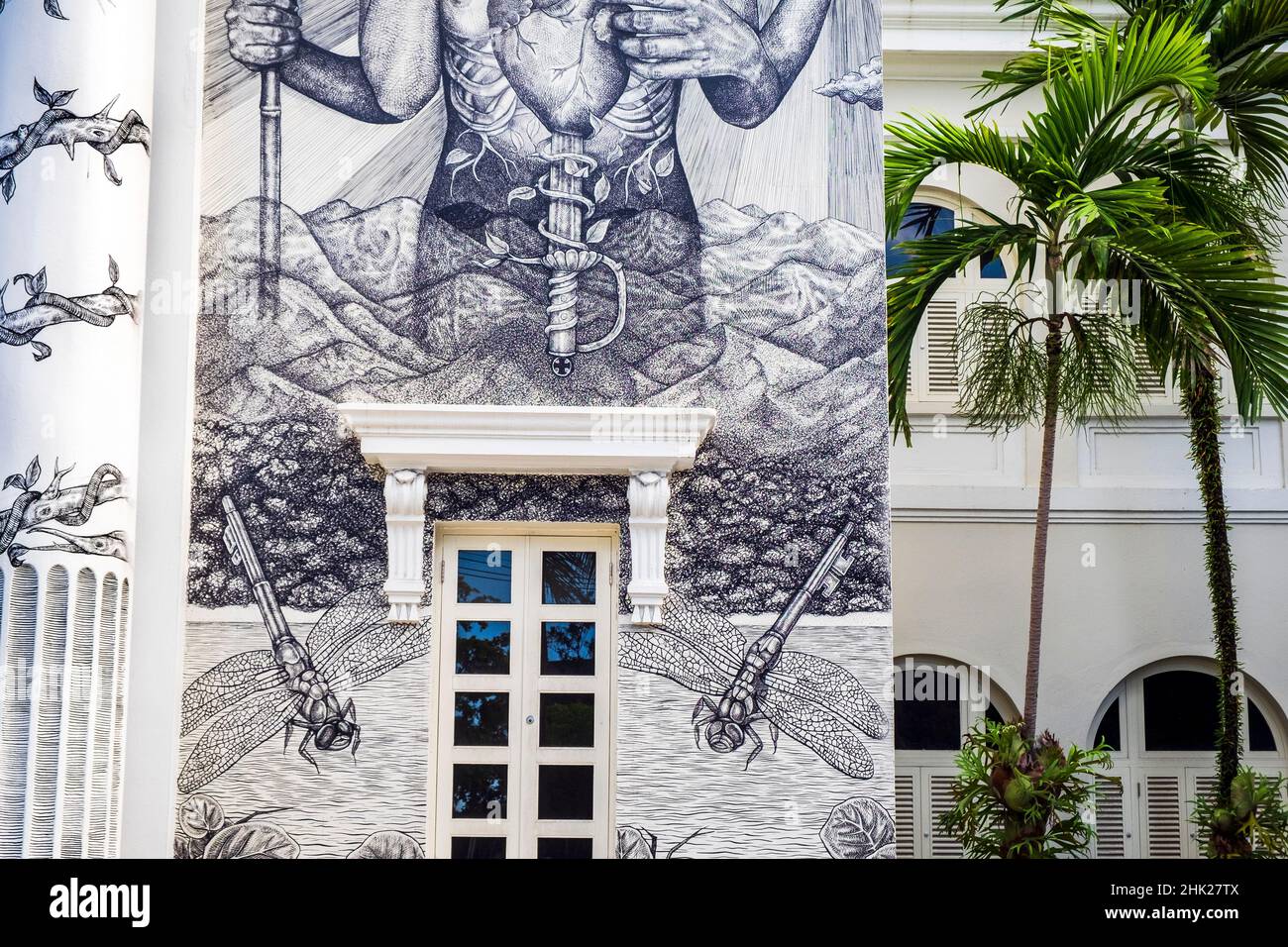 Detail of murals on the wall of the Museo de Arte de Puerto Rico Stock ...