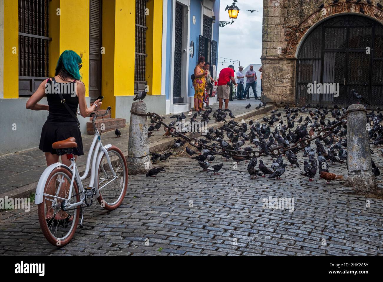 Tourists at the Parque de las Palomas, San Juan, Puerto Rico Stock ...