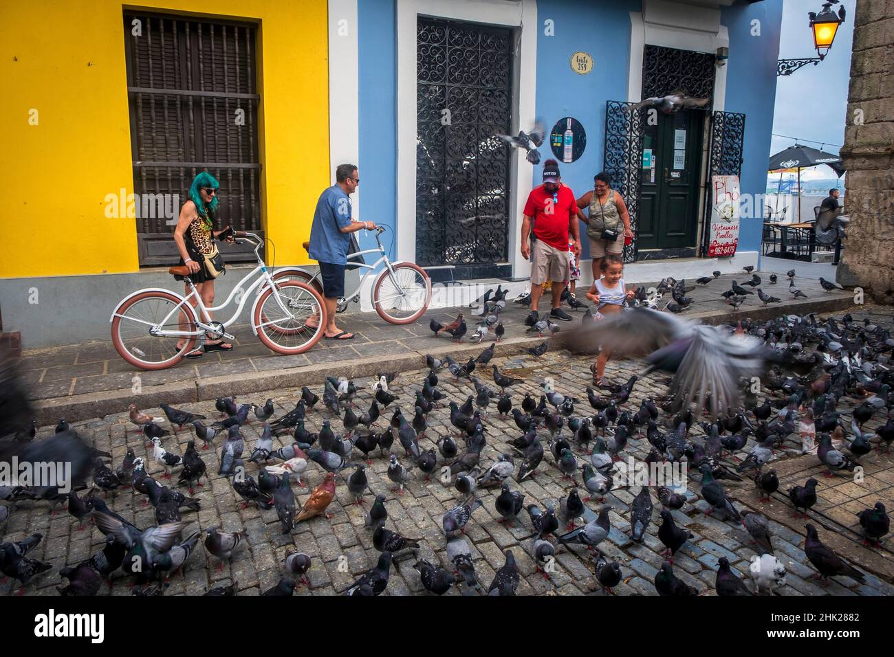 Tourists at the Parque de las Palomas, San Juan, Puerto Rico Stock ...