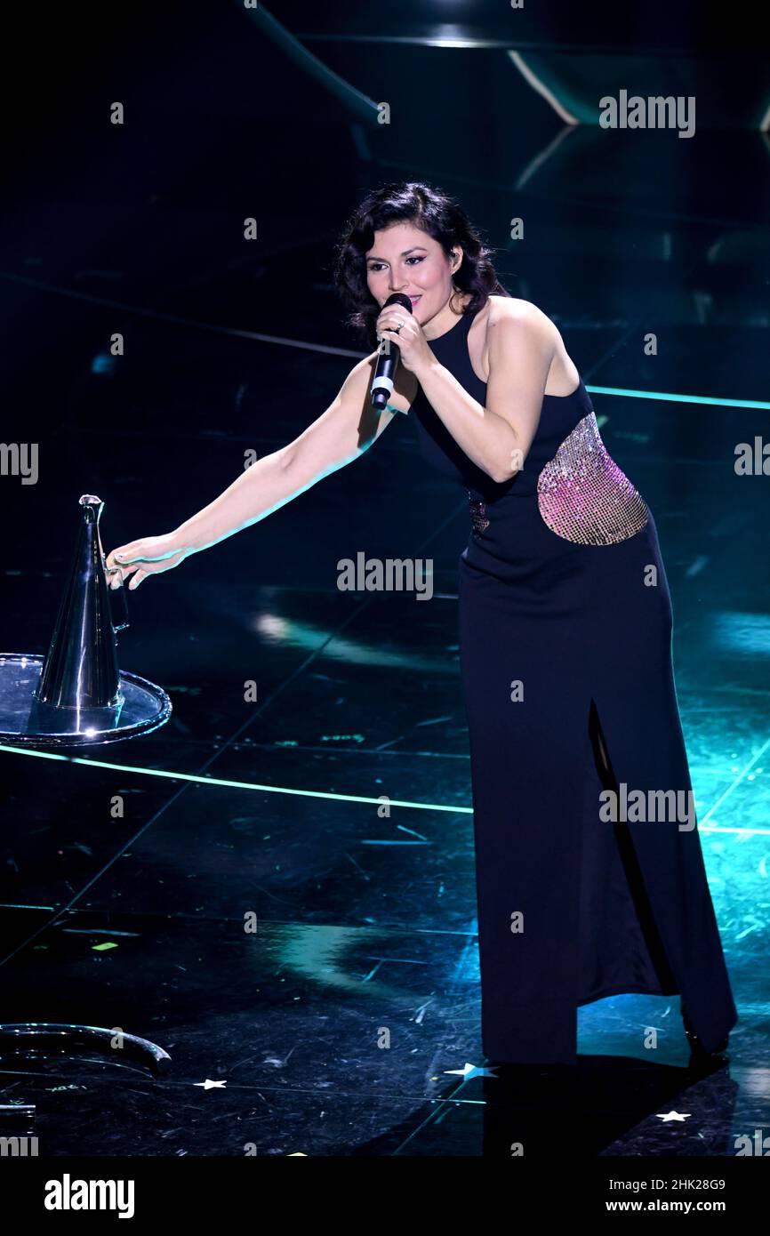 Sanremo, 72nd Italian Song Festival, First Evening. The singers. In the ...