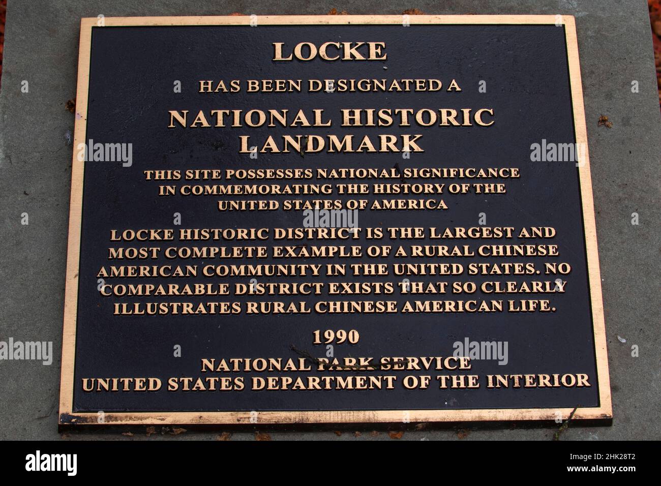 National Historic Landmark plaque, Locke, California Stock Photo - Alamy
