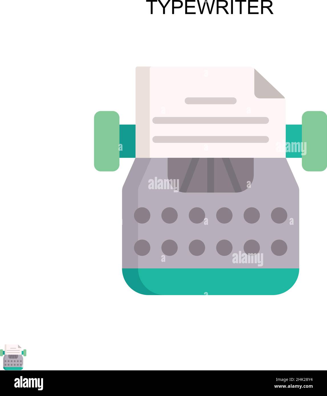 Typewriter Simple vector icon. Illustration symbol design template for ...