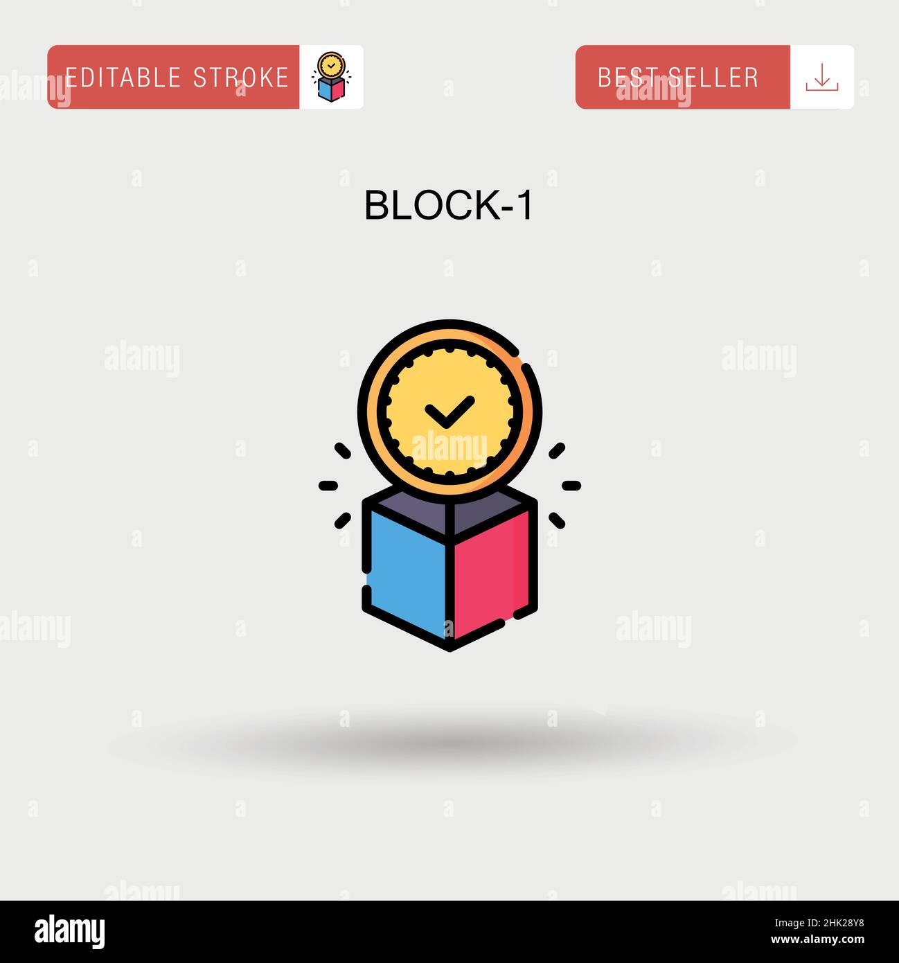 Block-1 Simple vector icon Stock Vector Image & Art - Alamy