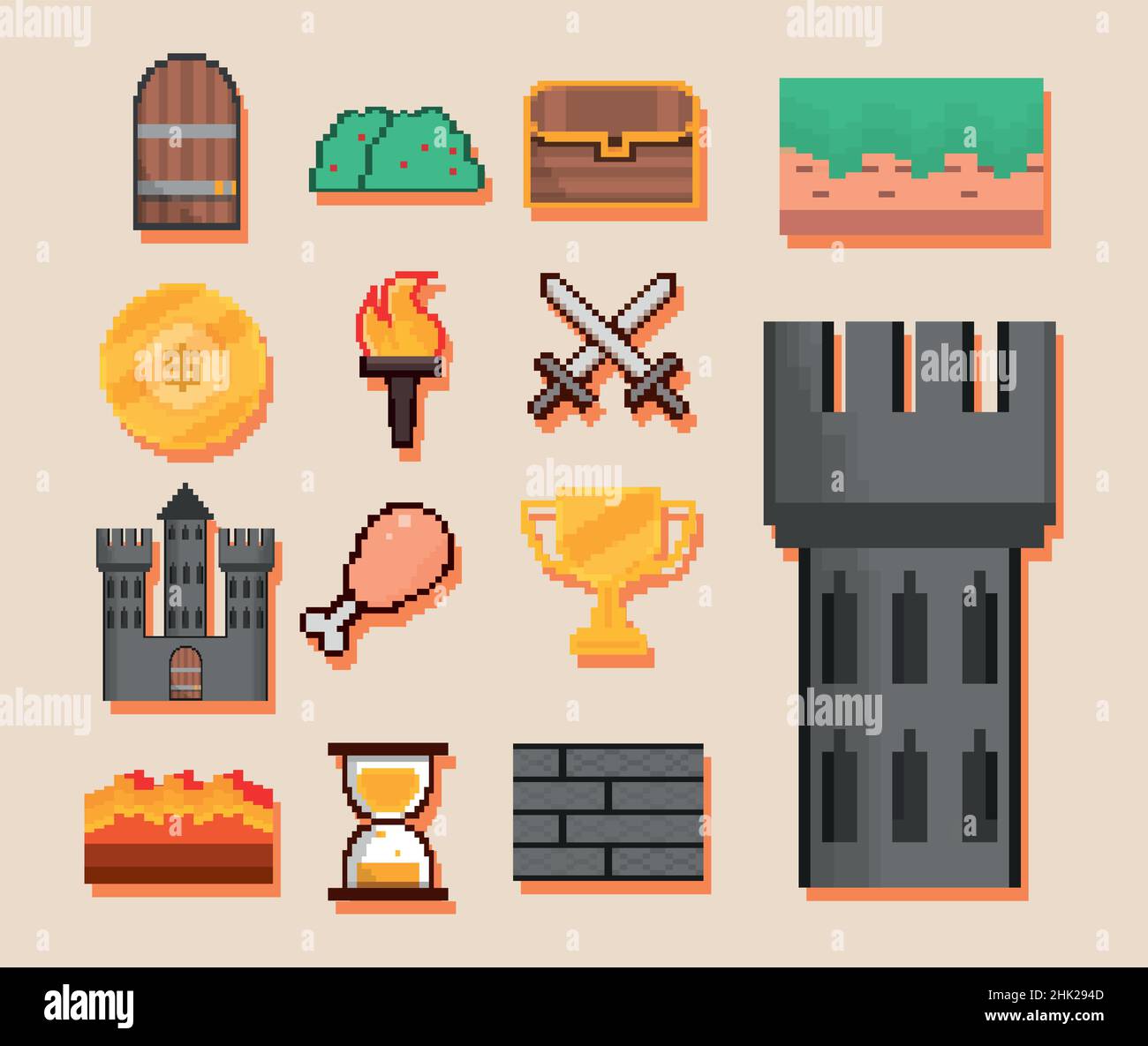 pixel art icons set Stock Vector Image & Art - Alamy