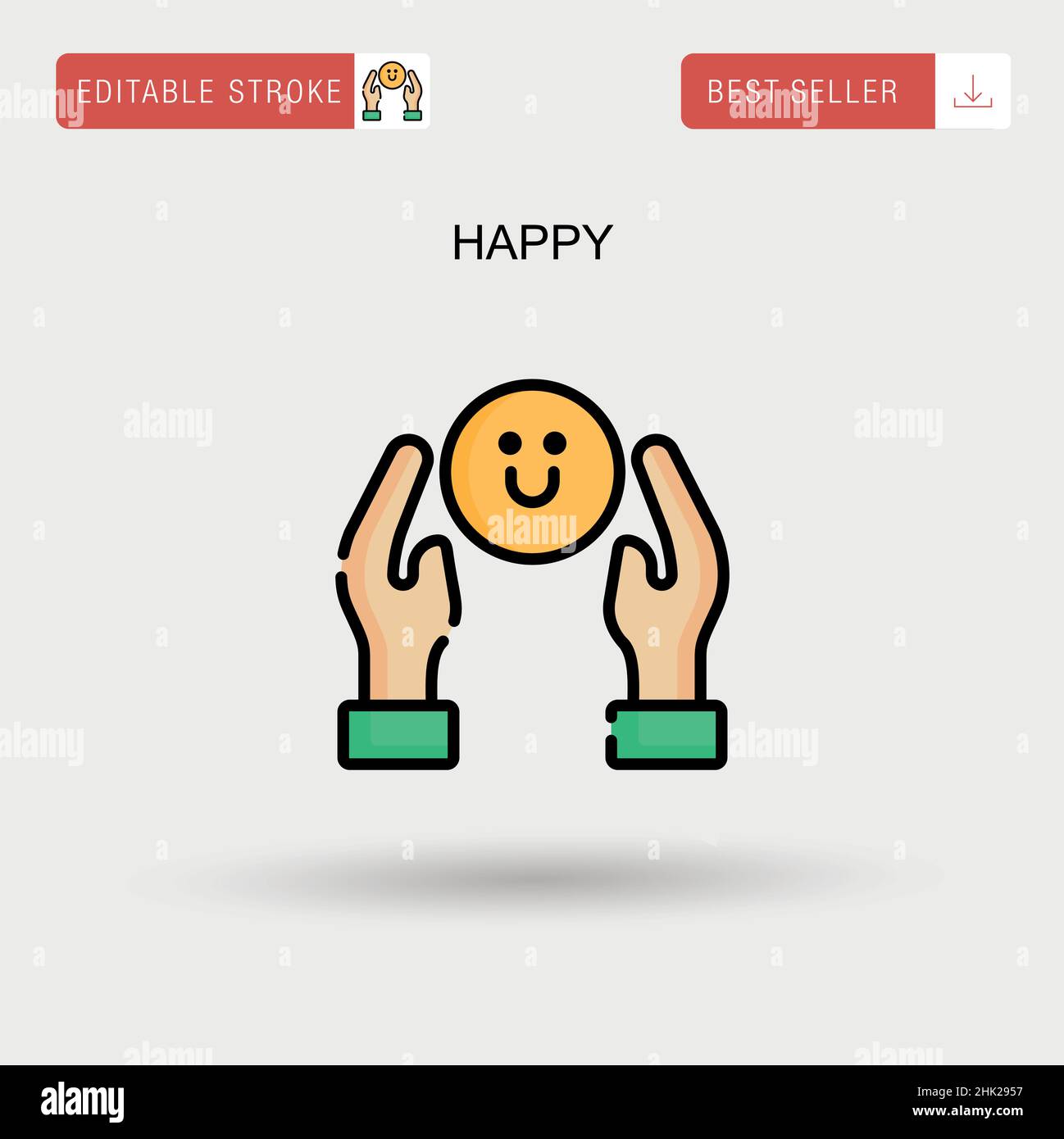 Happy Simple vector icon Stock Vector Image & Art - Alamy