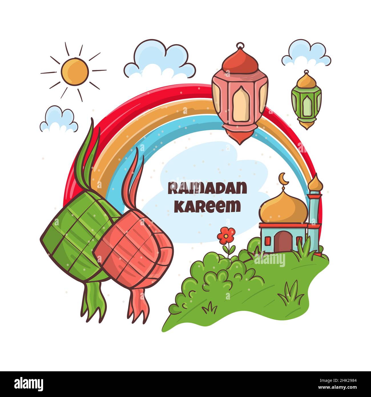 Hand drawn doodle ramadan kareem illustration Stock Vector Image & Art ...