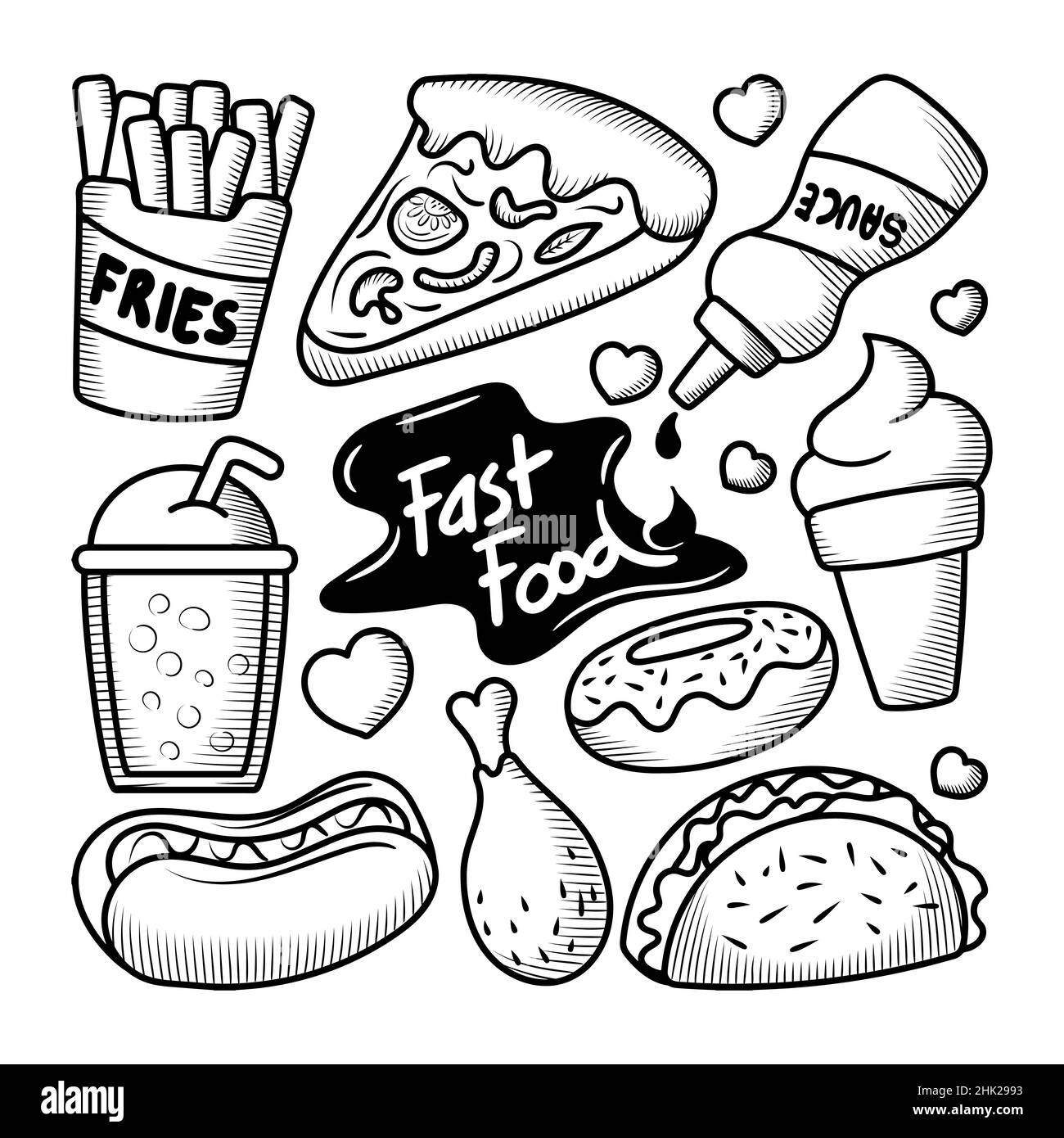 Pizza hand drawn Stock Vector Images - Alamy