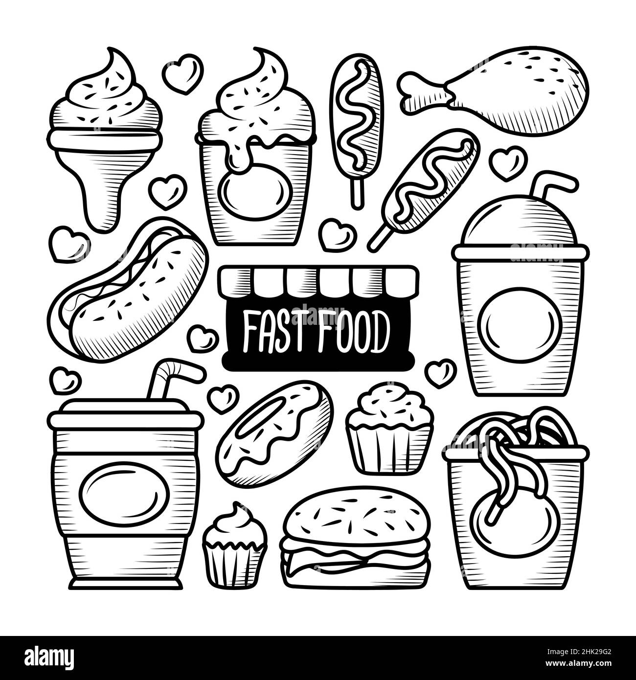 Pizza hand drawn Stock Vector Images - Alamy