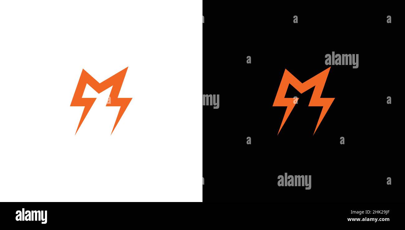 Modern and elegant letter M initials electric logo design Stock Vector ...