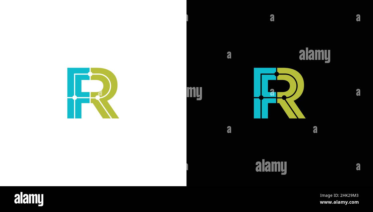 Modern and sophisticated FR letter initials logo design Stock Vector ...