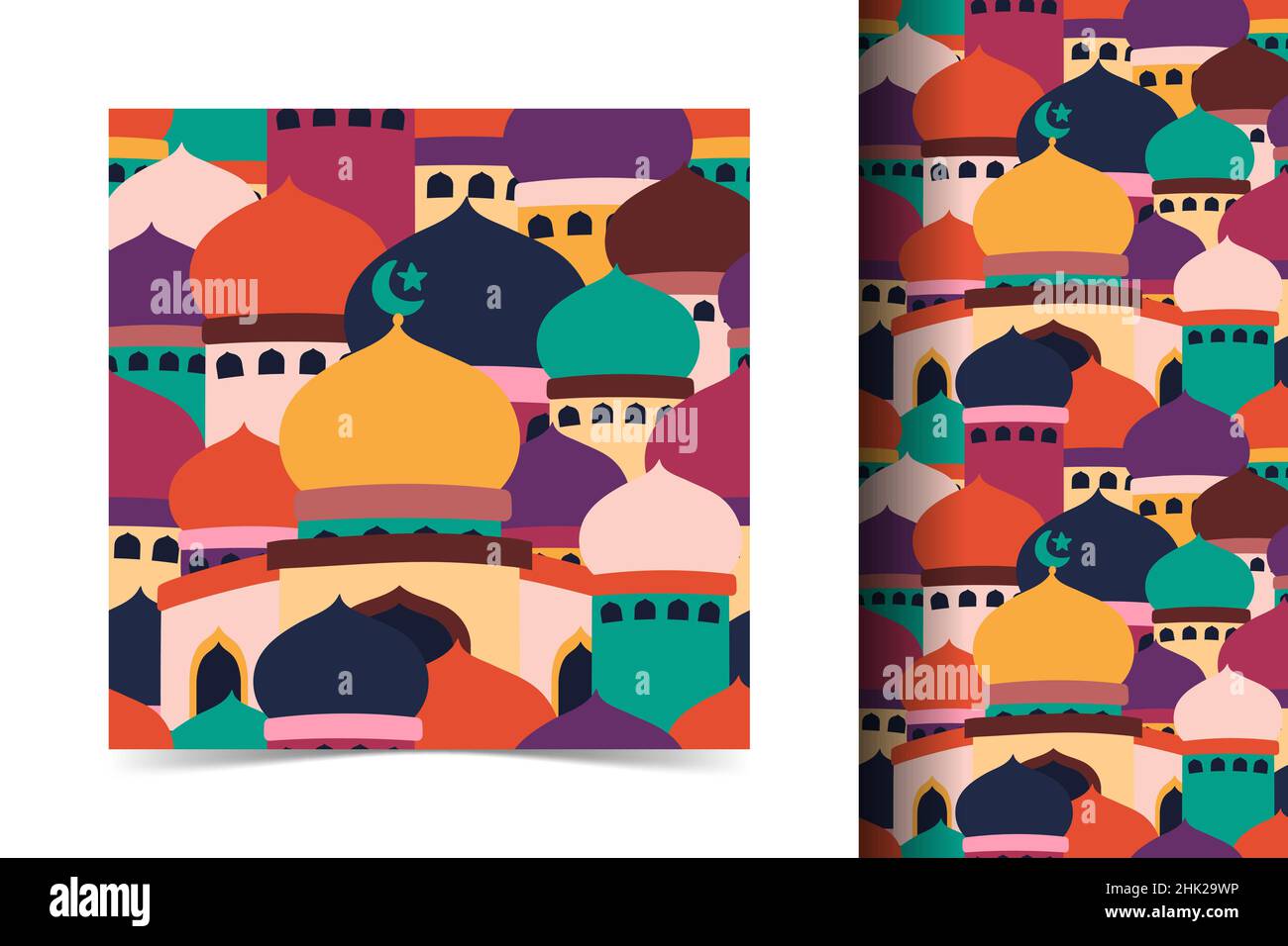 Flat style Islamic Mosque seamless pattern design Stock Vector Image ...